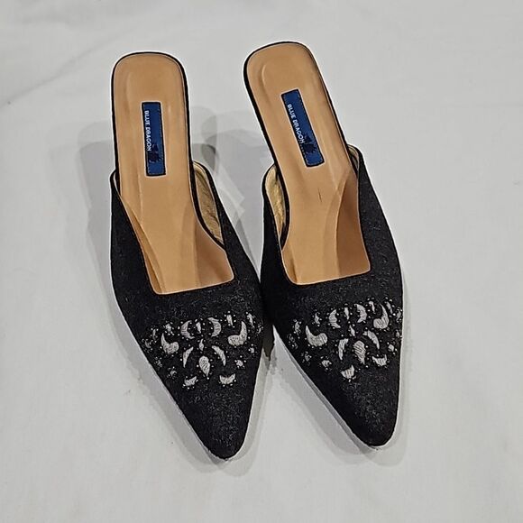 blue dragon | Shoes | Vintageblue Dragonembroidered Mule Shoes Size8 ...